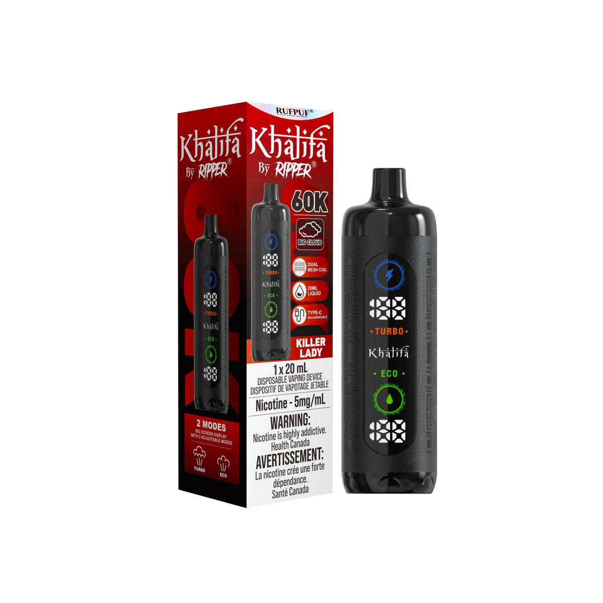 Lady Killer - Khalifa Bar by Ripper Hookah Vape 60k – Quality Vapes