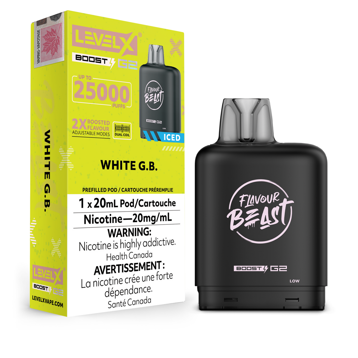 White GB Iced - Flavour Beast Level X Boost G2 Pod – Quality Vapes