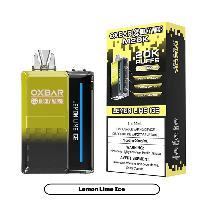 Oxbar Rocky Vapor 20K - Lemon Lime Ice Disposable Vape 20k Puffs ...
