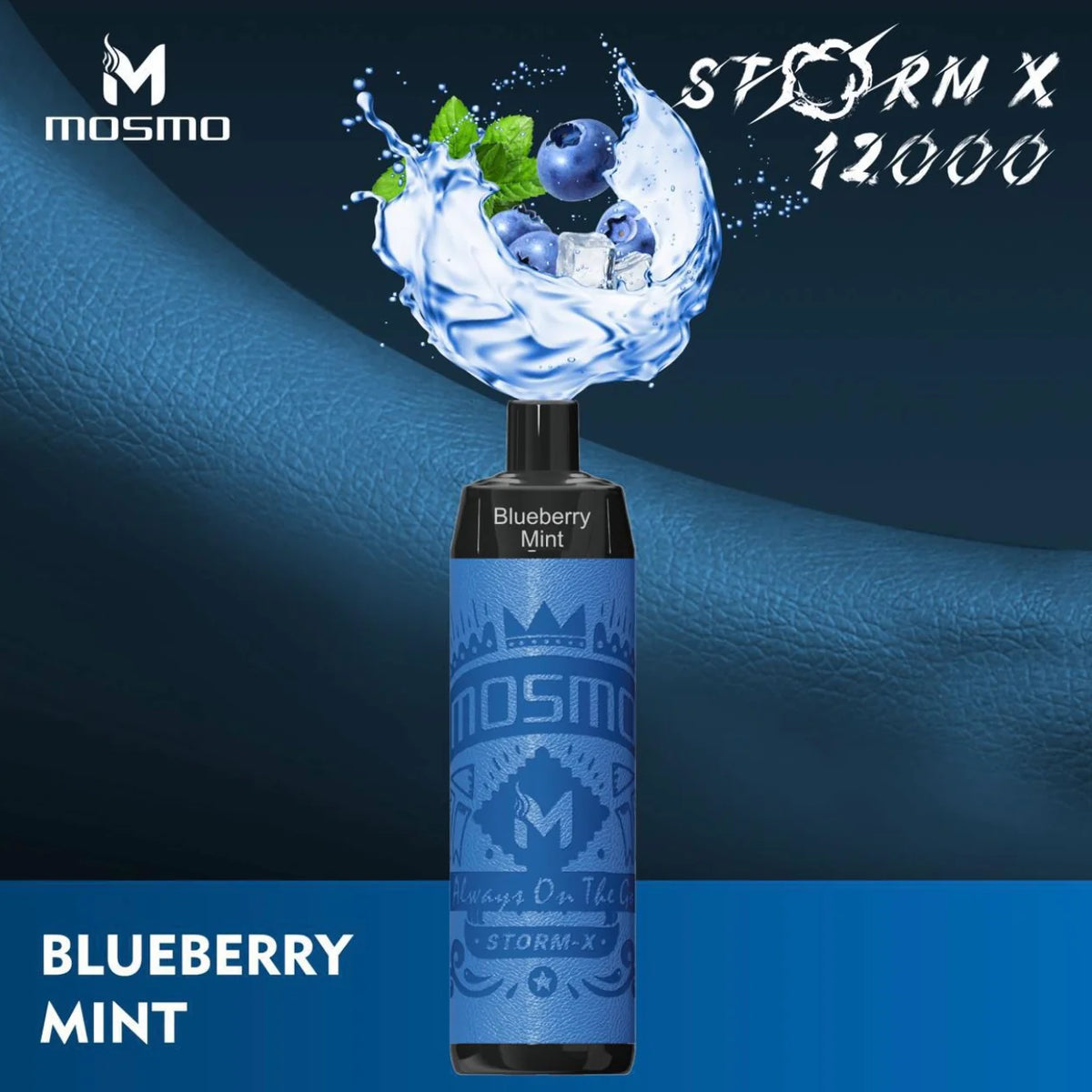 Mosmo STORM X Disposable Shisha Vape - 12k - Blueberry Mint – Quality Vapes