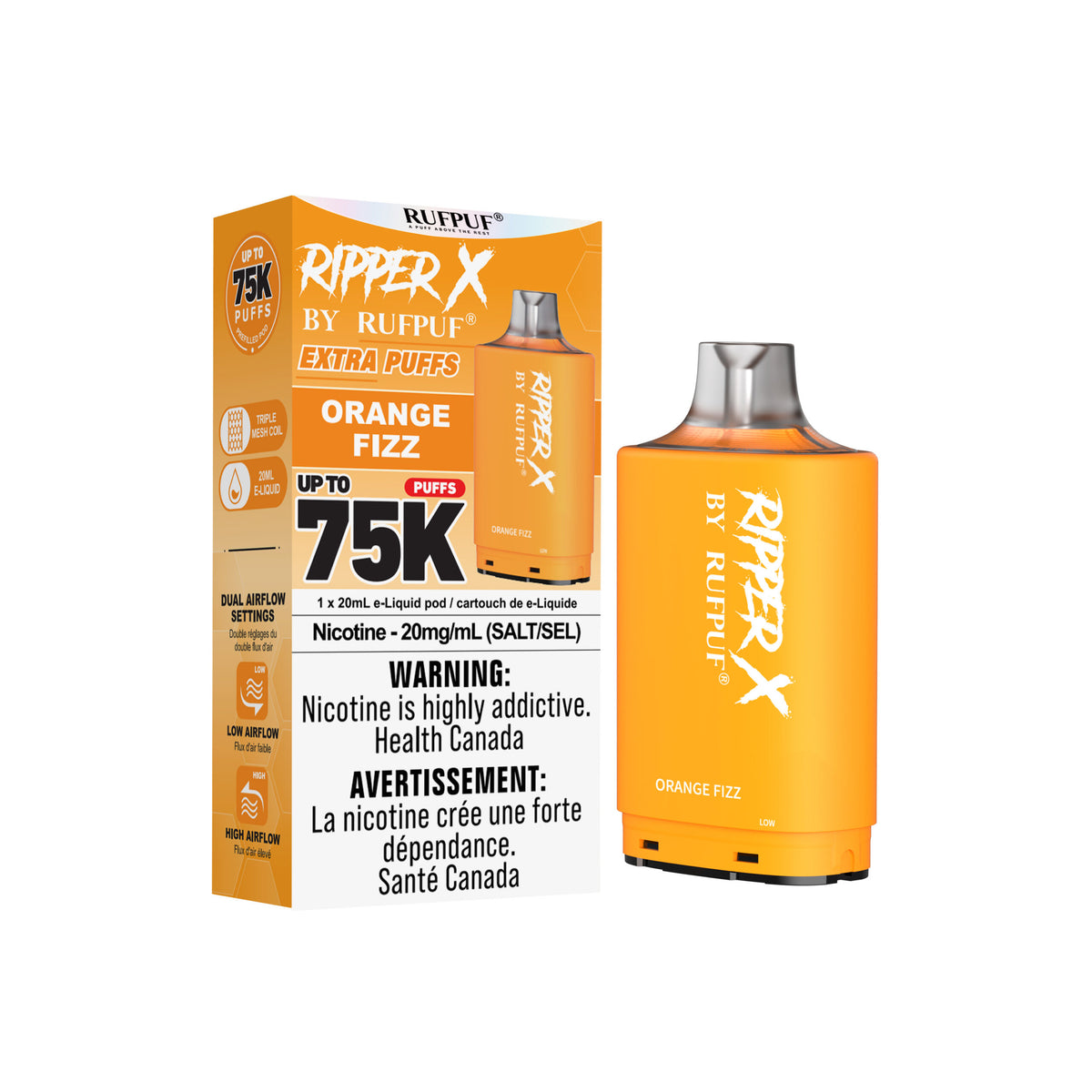 Orange Fizz - Ripper X 75k Vape Prefilled Pod – Quality Vapes
