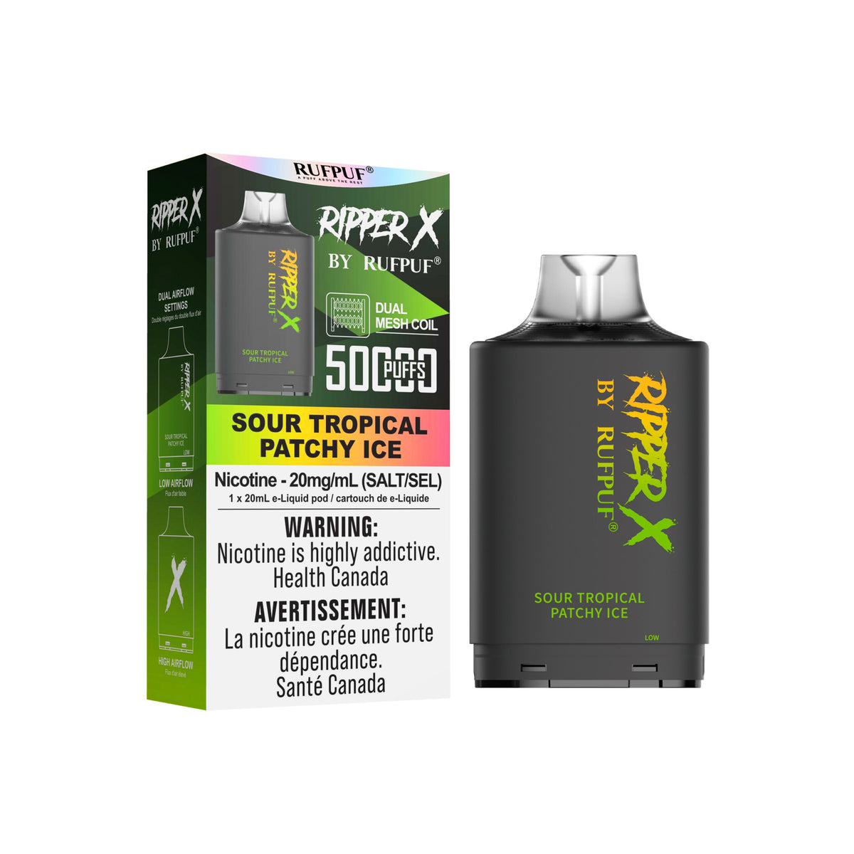 Sour Tropical Patchy Ice - Ripper X 50k Turbo Pod – Quality Vapes