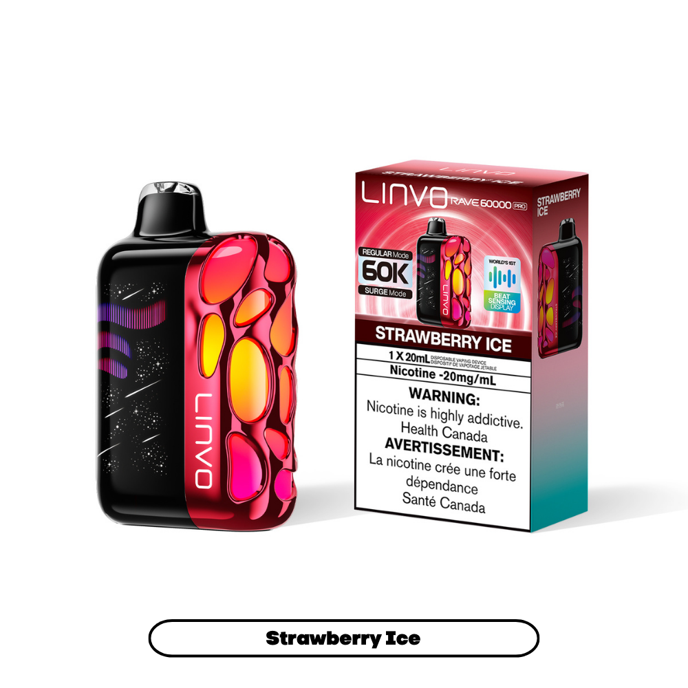 Strawberry Ice - Linvo Rave 60K Pro Disposable Vape – Quality Vapes