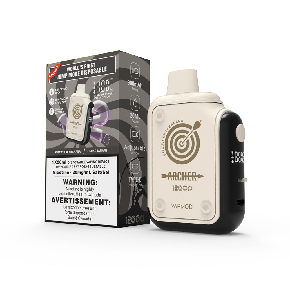 Strawberry Banana VAPMOD ARCHER 12k Disposable Vape – Quality Vapes