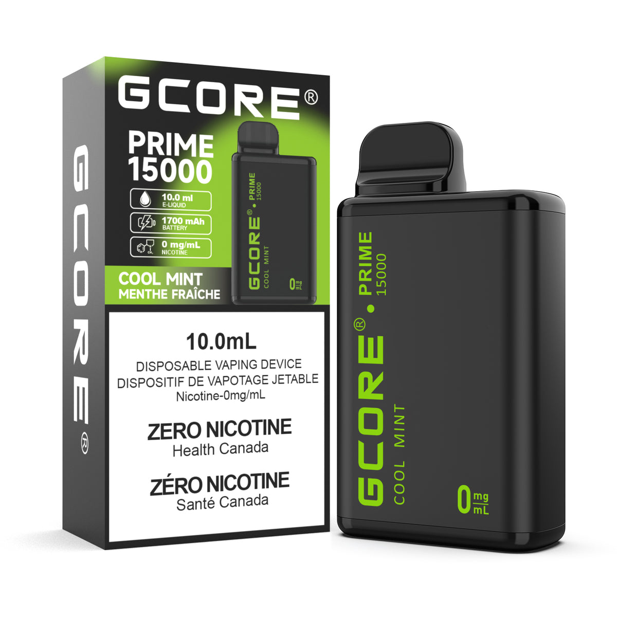 Gcore Prime 15k - Cool Mint Zero Nicotine Disposable – Quality Vapes