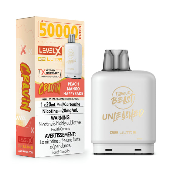 Level X Unleashed G2 Ultra - Cravin' Peach Mango Happybake – Quality Vapes
