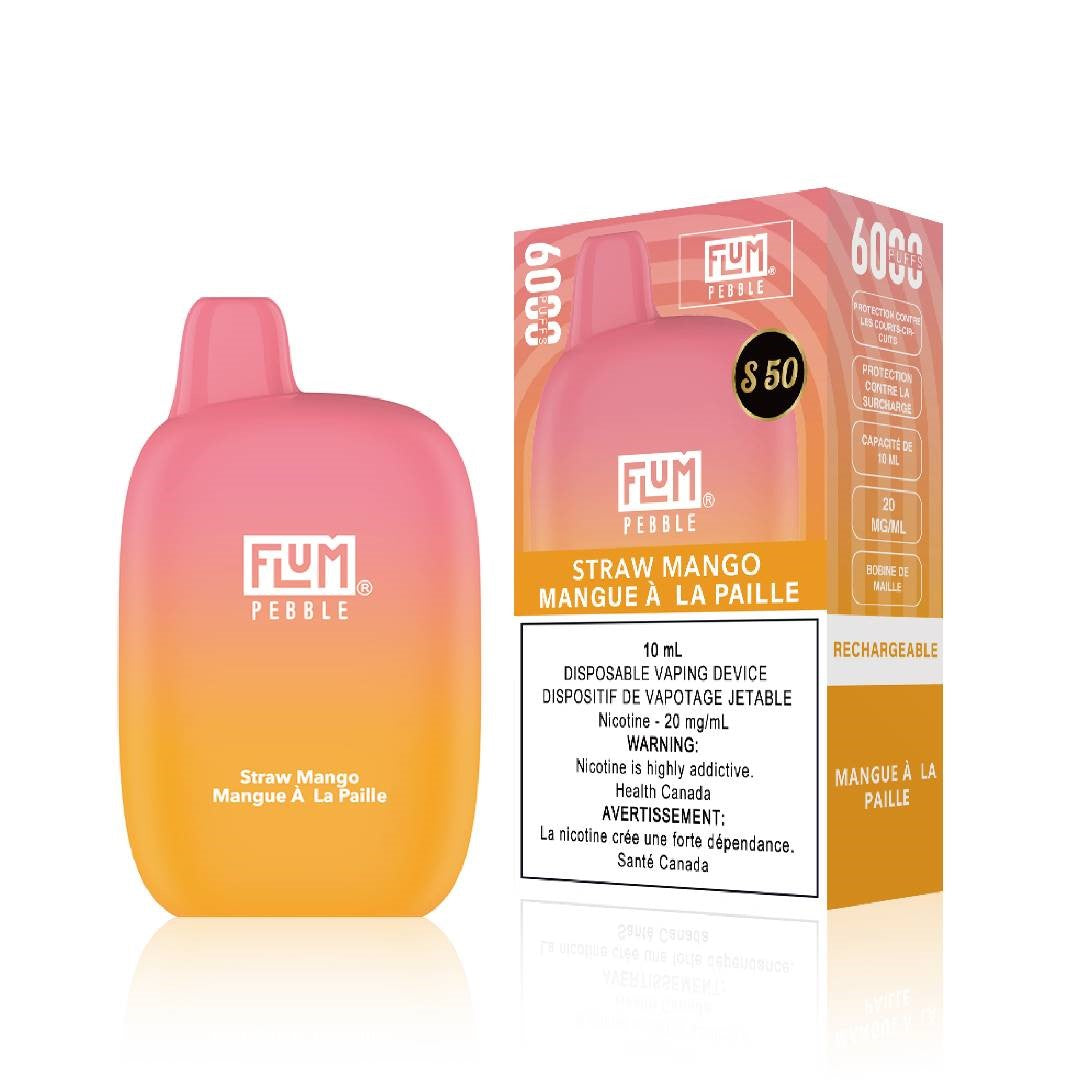FLUM PEBBLE 6000 SYNTHETIC - STRAW MANGO – Quality Vapes