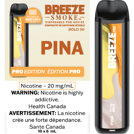 Breeze Pro Pina - Disposable Vape - Synthetic – Quality Vapes