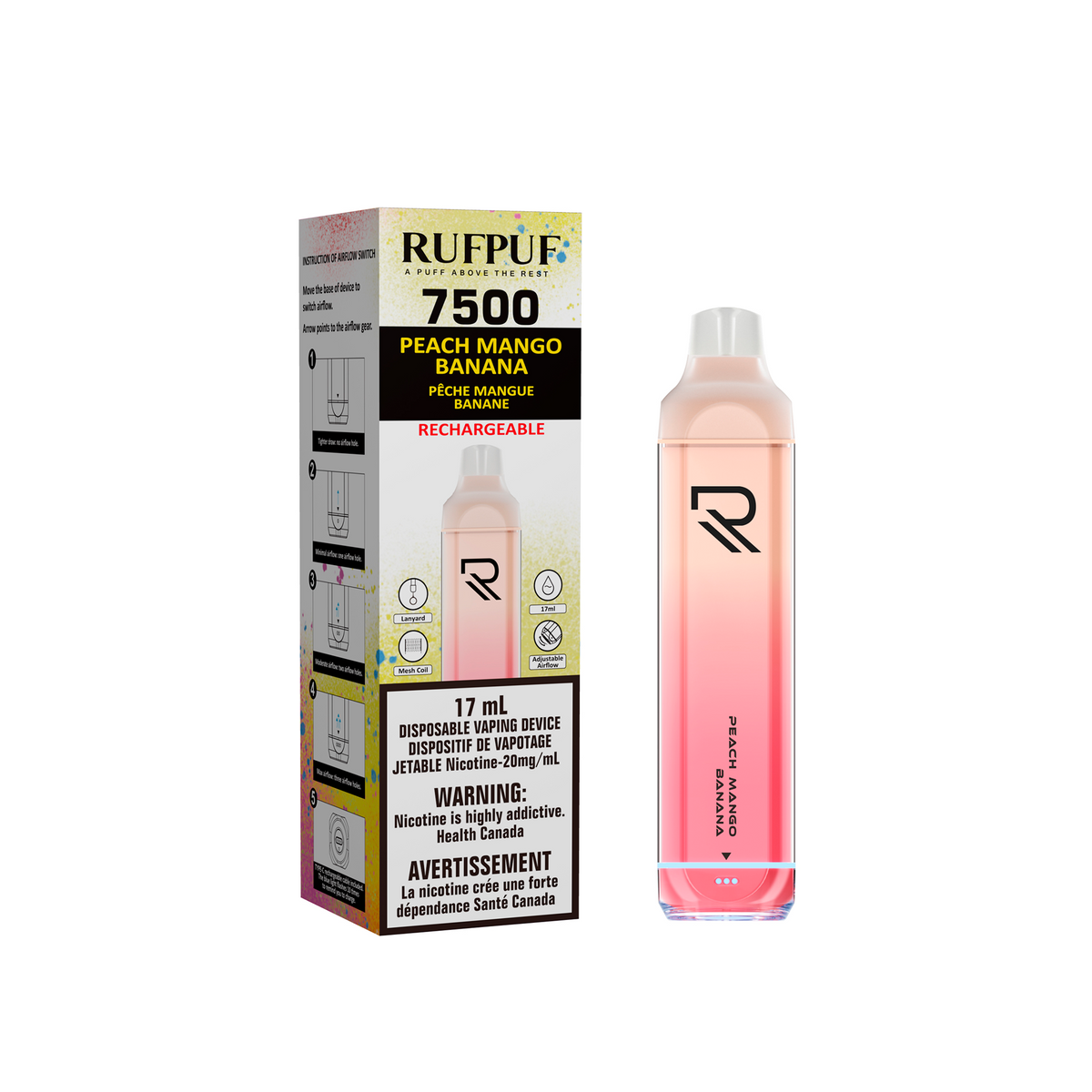 Peach Mango Banana - RufPuf 7500 – Quality Vapes